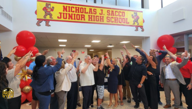 North Bergen officials cut the ribbon on Nicholas J. Sacco Junior High ...